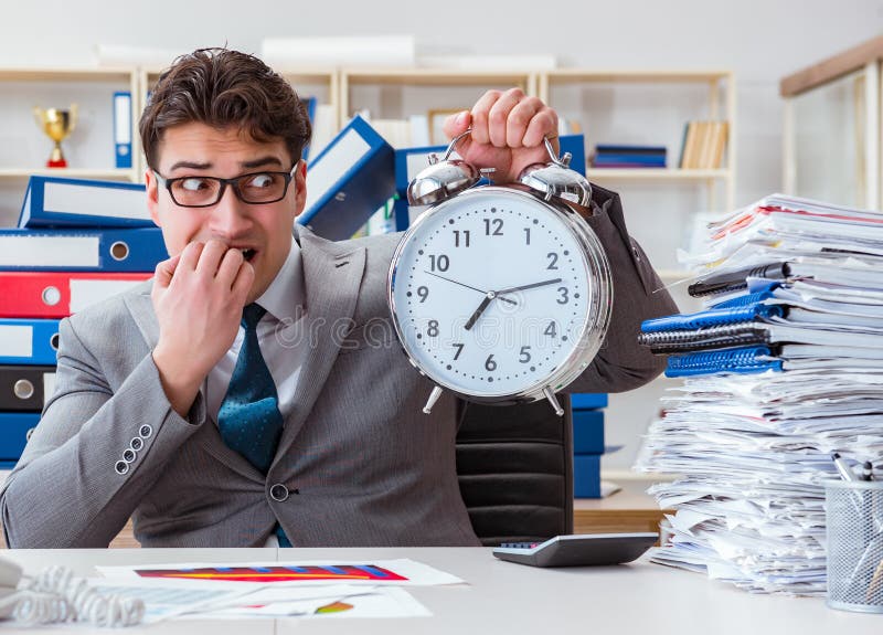 Businessman Missing Deadlines Due To Excessive Work Stock Image - Image ...