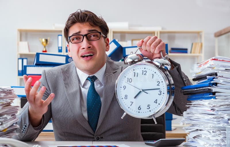 Businessman Missing Deadlines Due To Excessive Work Stock Image - Image ...