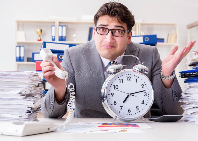 Businessman Missing Deadlines Due To Excessive Work Stock Image - Image ...
