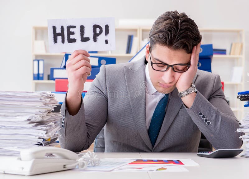 The Businessman Missing Deadlines Due To Excessive Work Stock Photo ...