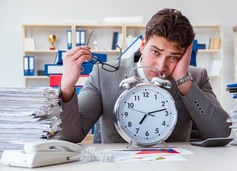Businessman Missing Deadlines Due To Excessive Work Stock Image - Image ...