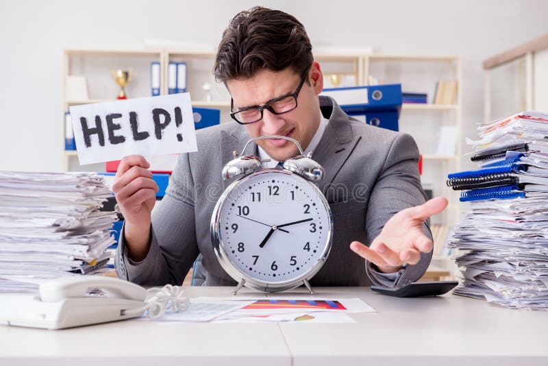 The Businessman Missing Deadlines Due To Excessive Work Stock Photo ...