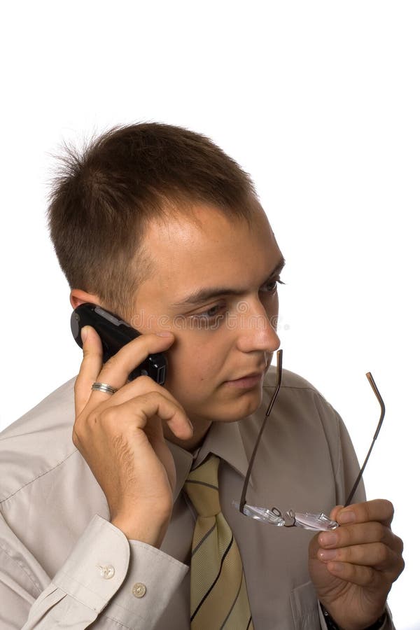 Businessman Makes a Difficult Phone Call Stock Photo - Image of abuse ...