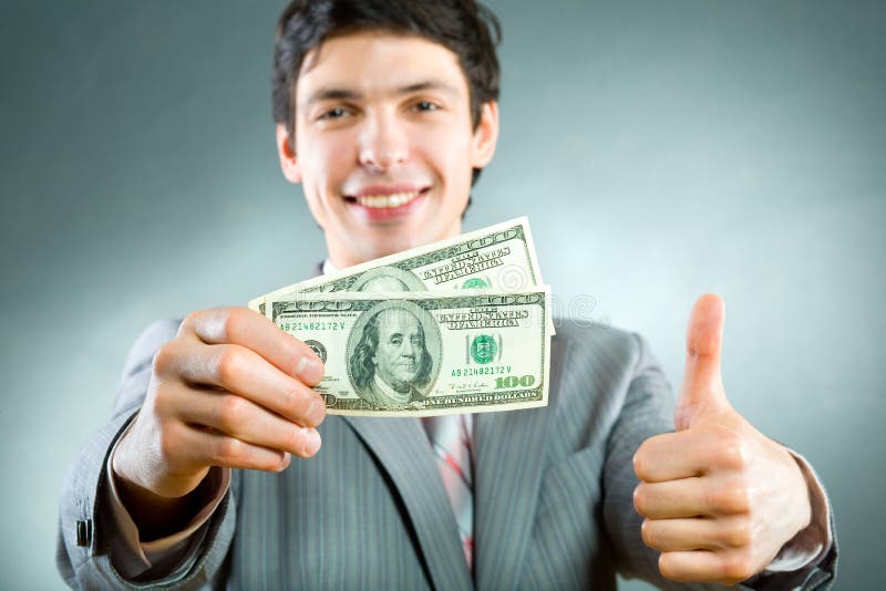 Businessman with money stock photo. Image of money, hand - 8536188