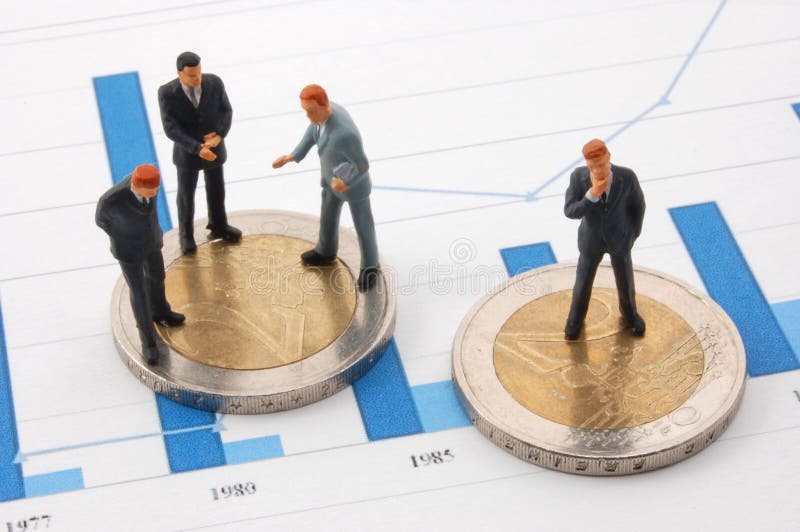 Businessman and Money Over a Chart Stock Image - Image of coin, person ...