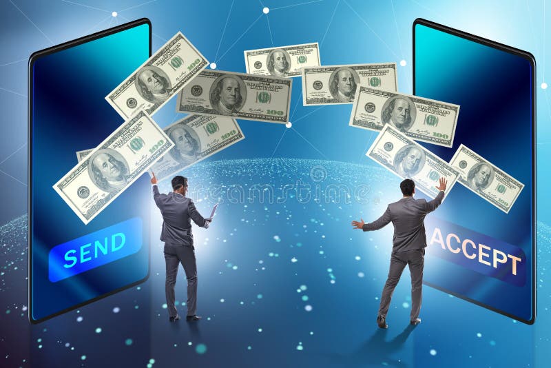 Businessman in Money Transfer Concept Stock Image - Image of ...