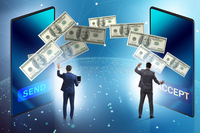 Businessman in Money Transfer Concept Stock Photo - Image of account ...