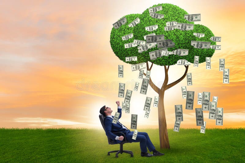 Businessman with Money Tree in Business Concept Stock Photo - Image of ...