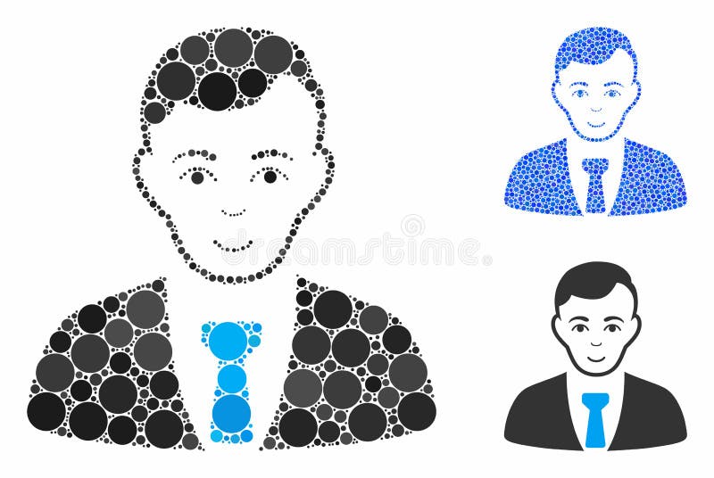 Businessman Mosaic Icon of Circle Dots Stock Illustration ...