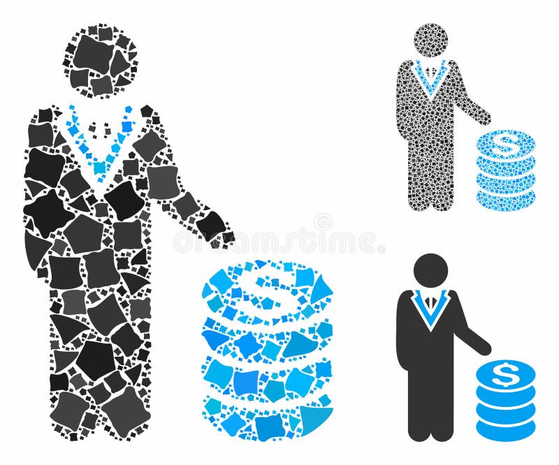 Businessman Mosaic Icon of Rugged Elements Stock Illustration ...