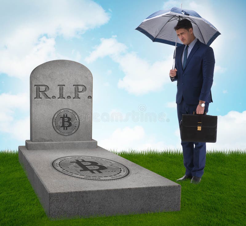 Businessman Mourning the Demise and Death of Bitcoin Stock Image ...