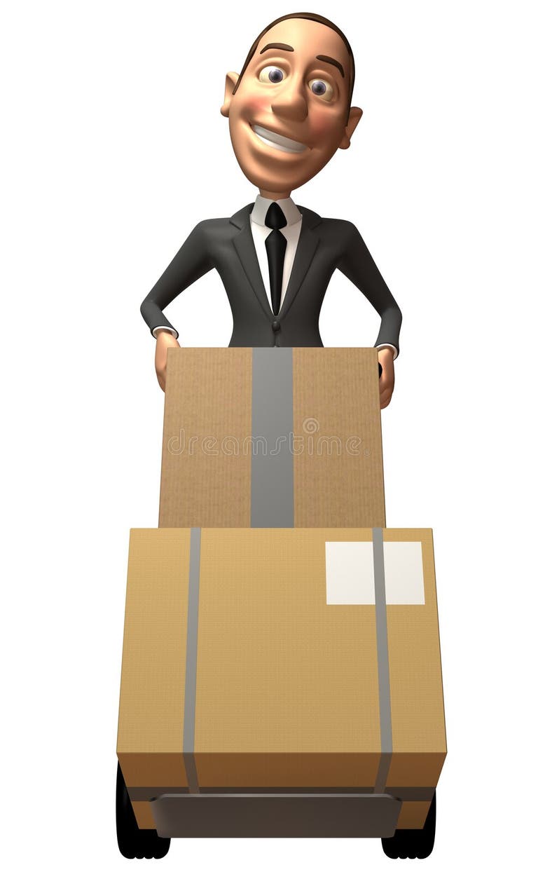 Box Man Moving Boxes Trolley Stock Illustrations – 126 Box Man Moving ...