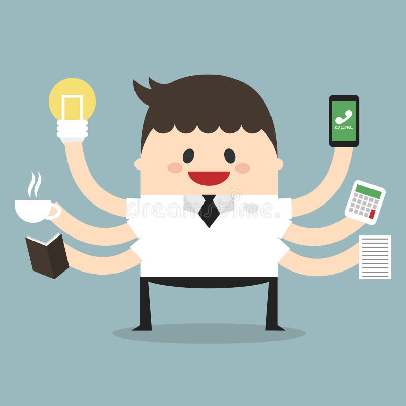 Businessman with Multi Tasking and Multi Skill Stock Vector ... Businessman with Multi Tasking and Multi Skill Stock Vector ...