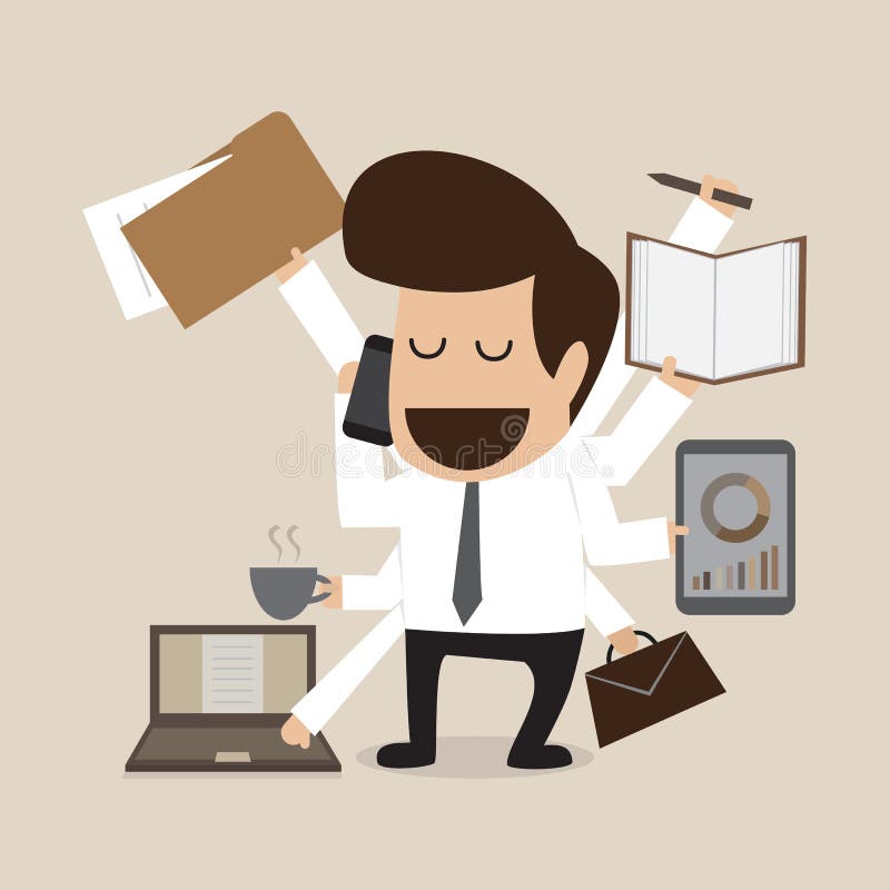Businessman with Multi Tasking and Multi Skill Stock Vector ... Businessman with Multi Tasking and Multi Skill Stock Vector ...