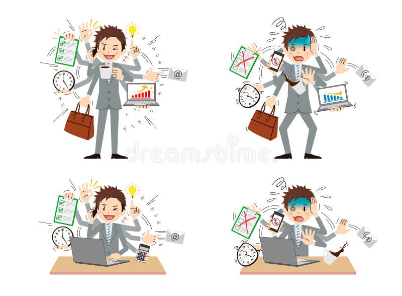 Businessman with Multi Tasking and Multi Skill Stock Vector ...