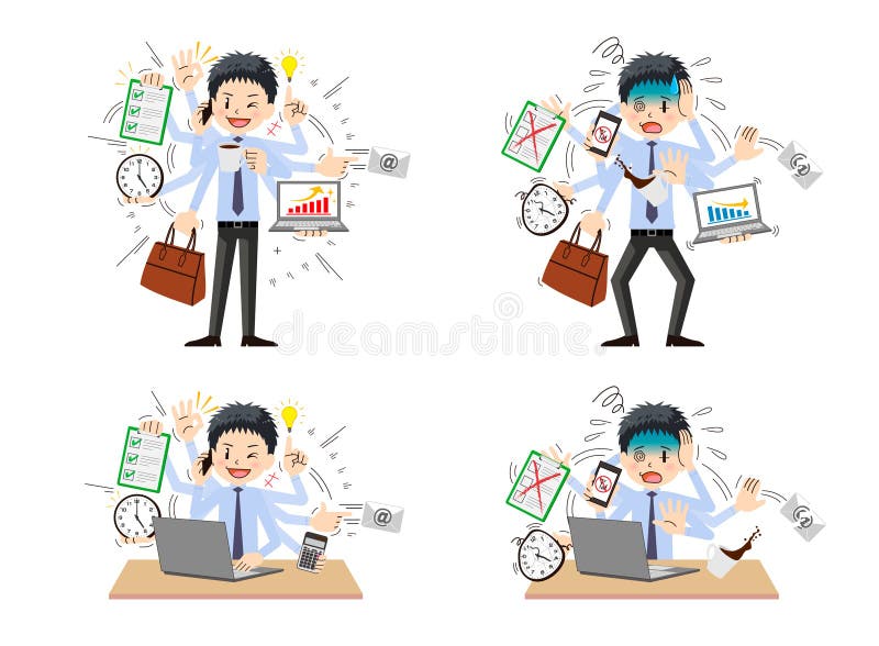 Businessman with Multi Tasking and Multi Skill Stock Vector ...