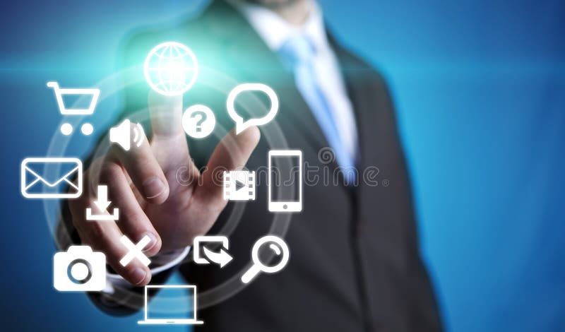 Businessman Multimedia Concept Stock Illustration - Illustration of ...