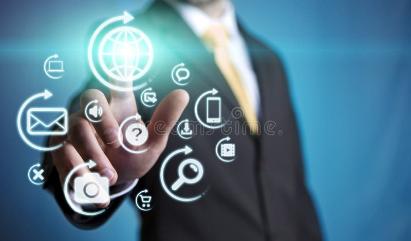 Businessman Multimedia Concept Stock Illustration - Illustration of ...