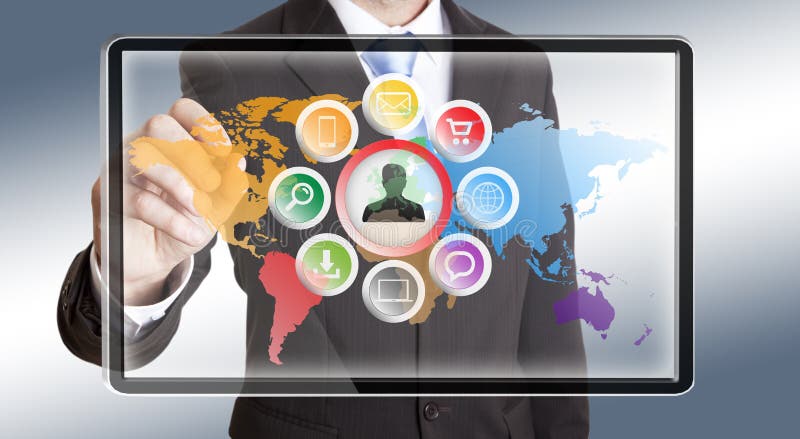 Businessman Multimedia Concept Stock Illustration - Illustration of ...