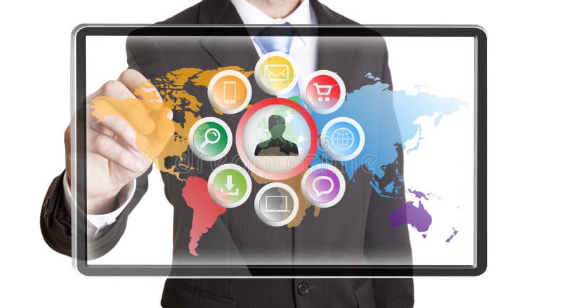Businessman Multimedia Concept Stock Illustration - Illustration of ...