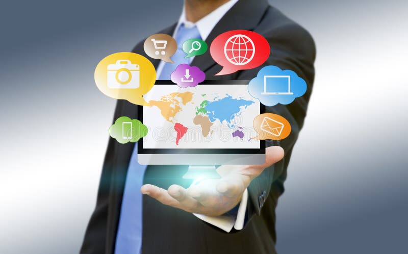 Businessman Multimedia Concept Stock Illustration - Illustration of ...