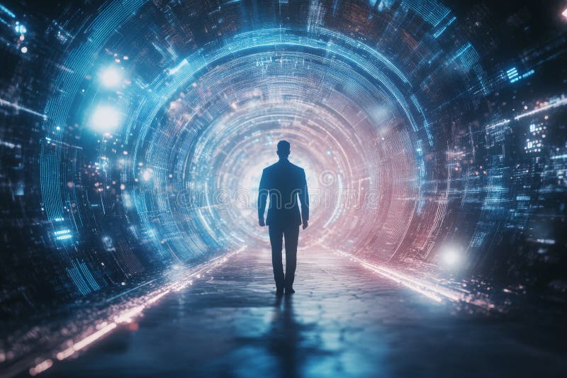 Businessman Navigating the Metaverse Conceptualizing Digital Transformation for Future ...