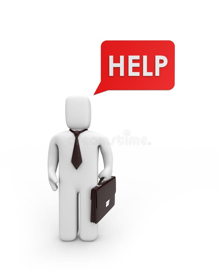 Businessman need help stock illustration. Illustration of problem - 7851946