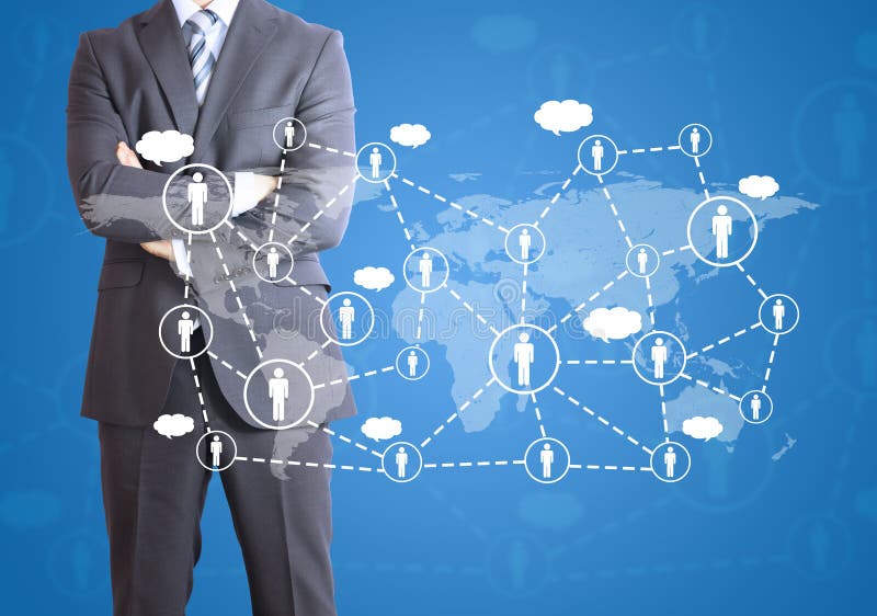 Businessman Accessing Modern Social Networking Interface Stock ...