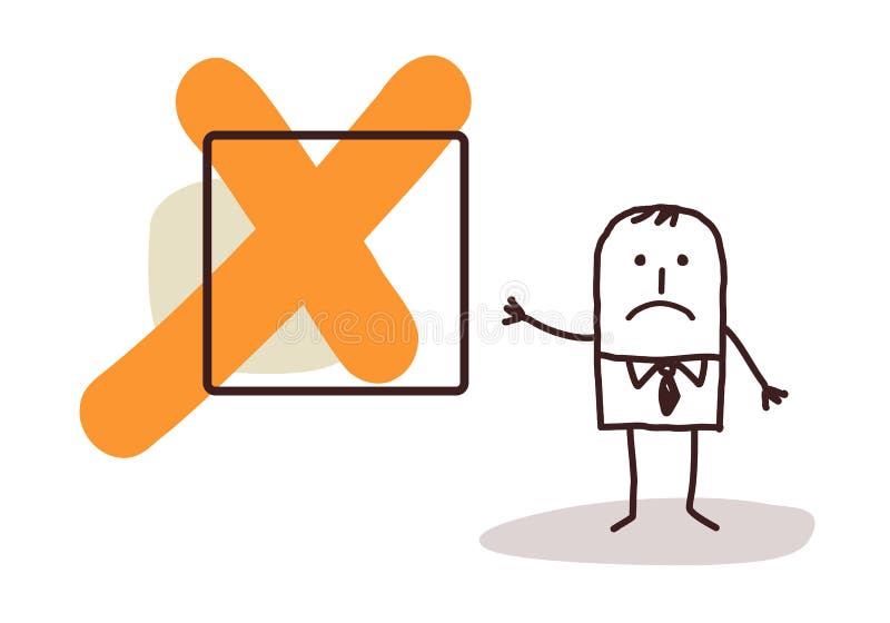 Businessman & NO sign stock vector. Illustration of negative - 66585273