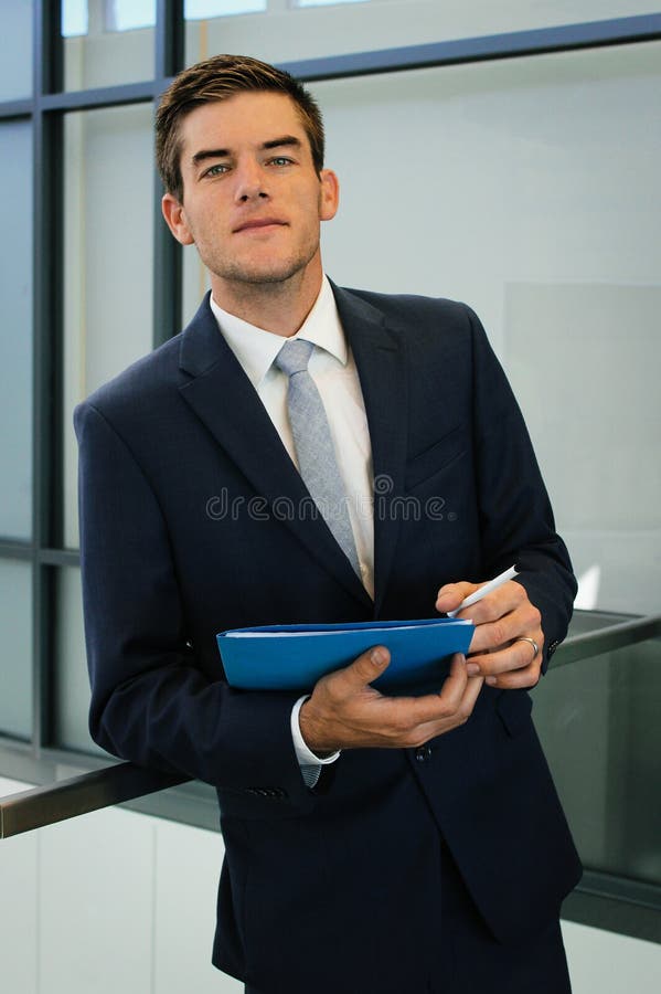 Businessman with Notes stock image. Image of work, blue - 80349655