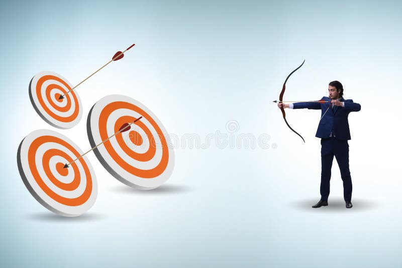 Businessman in Objective Setting Concept Stock Photo - Image of focus ...