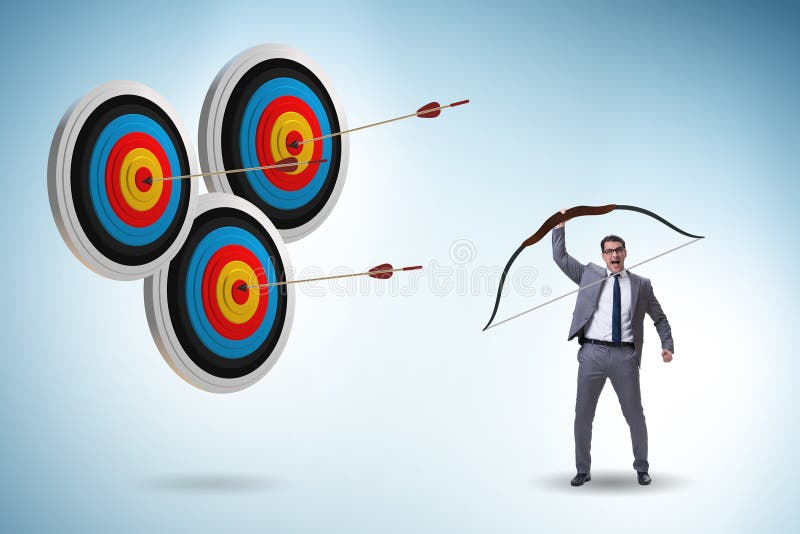 Businessman in Objective Setting Concept Stock Photo - Image of missing ...