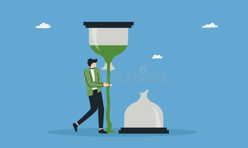 Businessman Observes Waste of Time. Concept in Time Management Stock ...