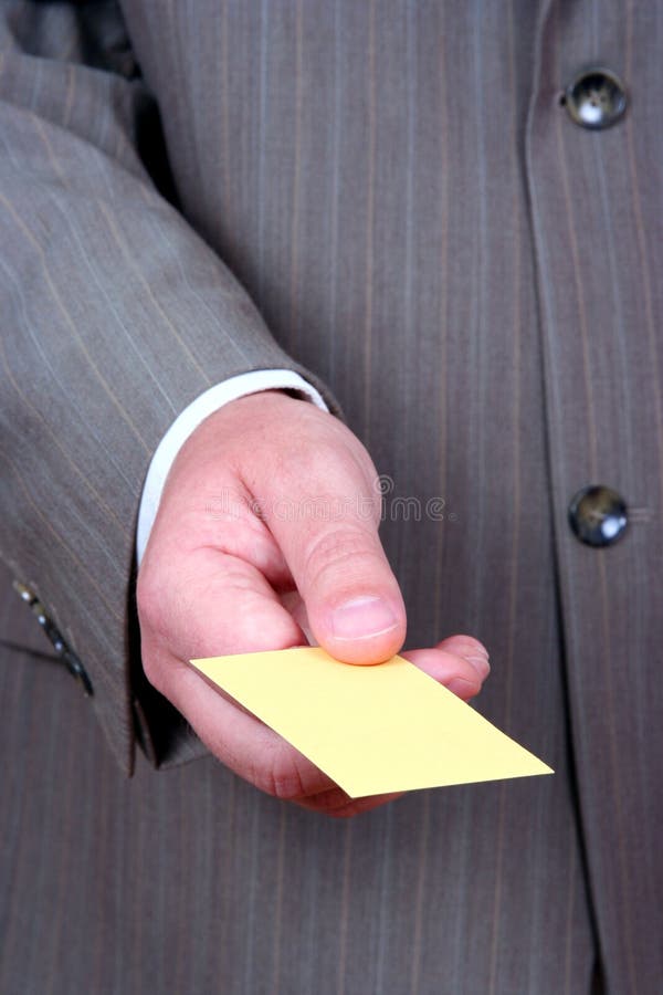 Businessman Offering Business Card Stock Photo - Image of contact ...