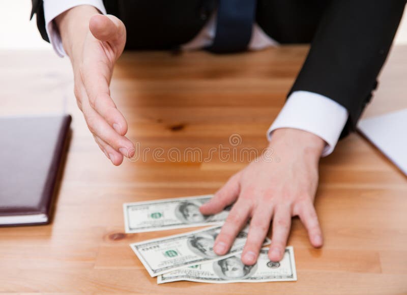 Businessman Offering a Cooperation and Money Stock Image - Image of ...