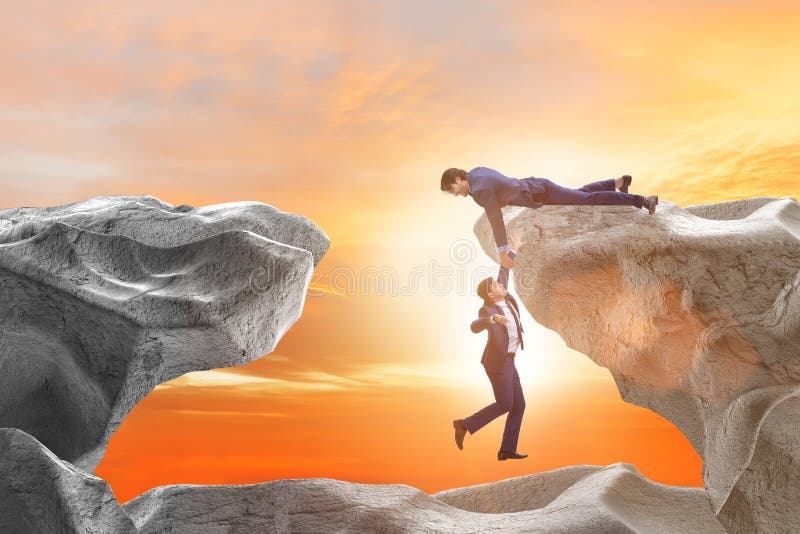 Businessman Saving Falling Cliff Stock Photos - Free & Royalty-Free ...