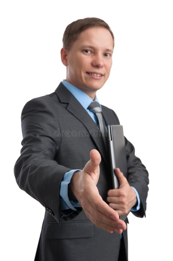 Businessman is Offering To Shake Hand Stock Image - Image of cheerful ...