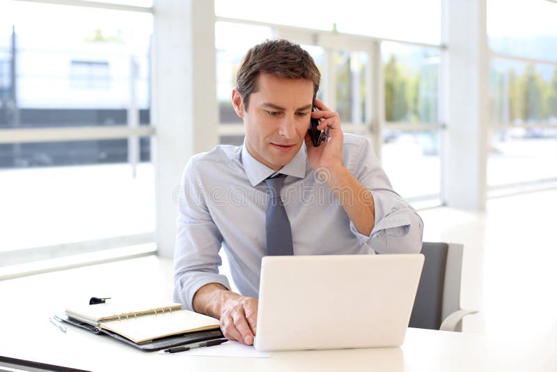 Businessman in office stock image. Image of satisfied - 27166205