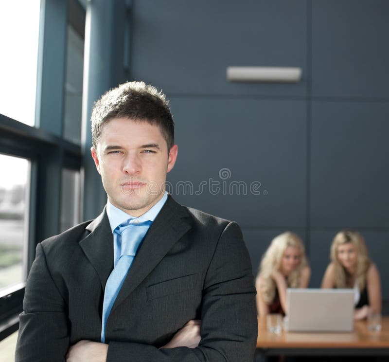 Businessman in an office stock photo. Image of happy, optimistic - 8658452