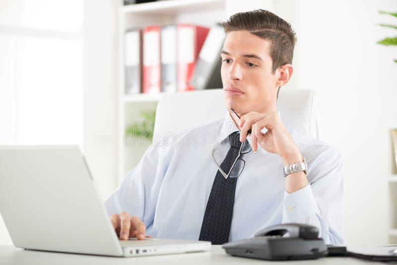 Businessman in the office stock image. Image of smiling - 45529117