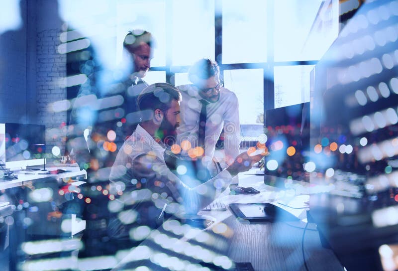 Businessman in Office Connected on Internet Network. Concept of Startup ...