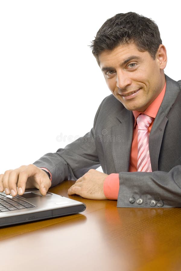 Handsome Man at Office Desk Stock Photo - Image of papers, person: 2218108