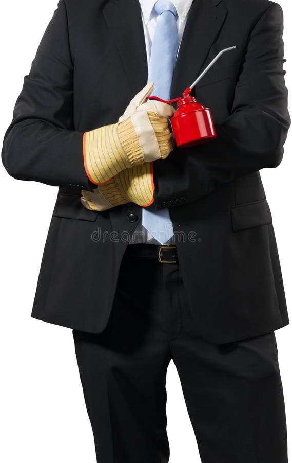 Businessman with an Oil Can Stock Image - Image of leader, black: 28037163