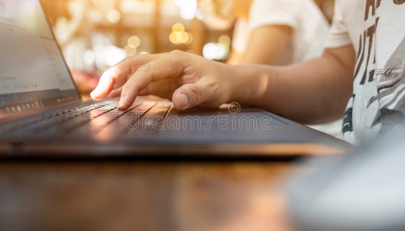 Businessman Online Working on Computer. Business Technology and ...