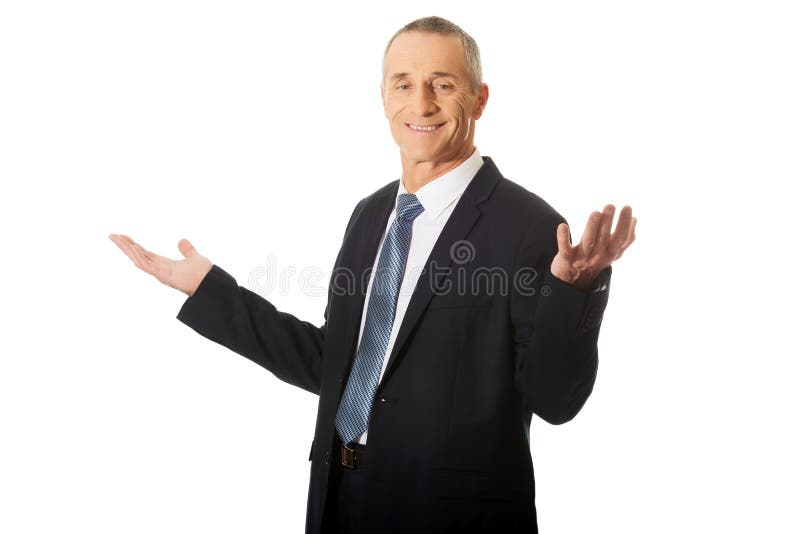 Businessman with Open Hands in Undecided Gesture Stock Image - Image of ...