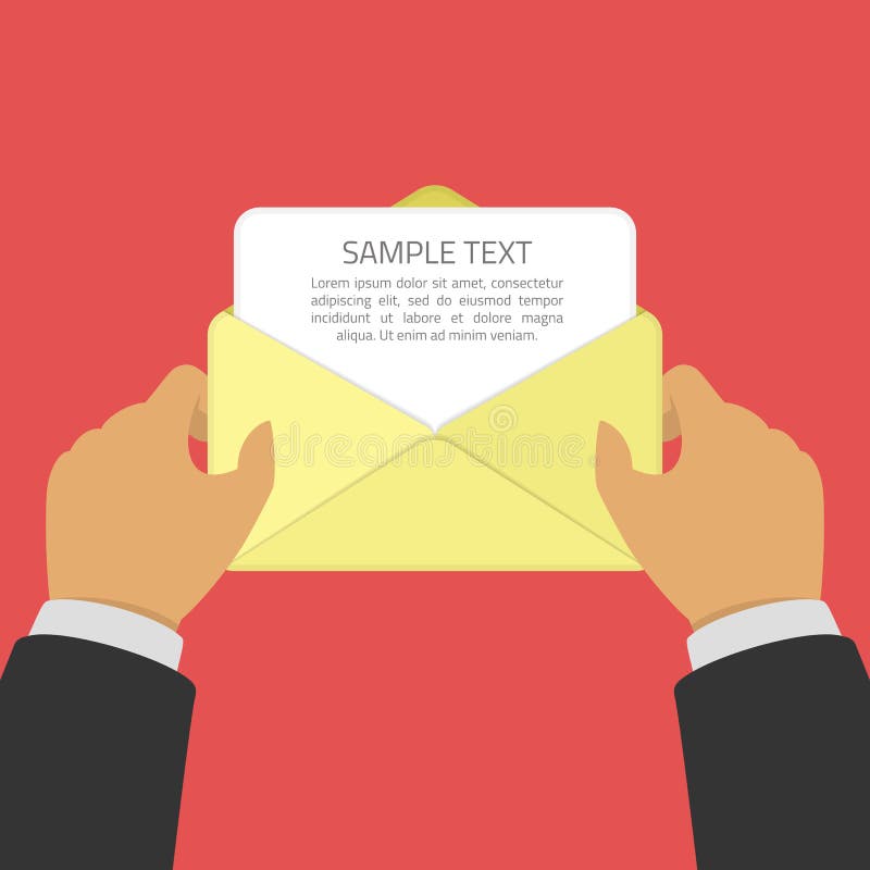 Businessman Opening Envelope with Letter. Stock Vector - Illustration ...