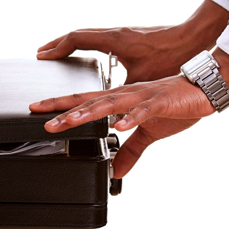 Businessman Opening His Briefcase Stock Photo - Image of lawyer ...