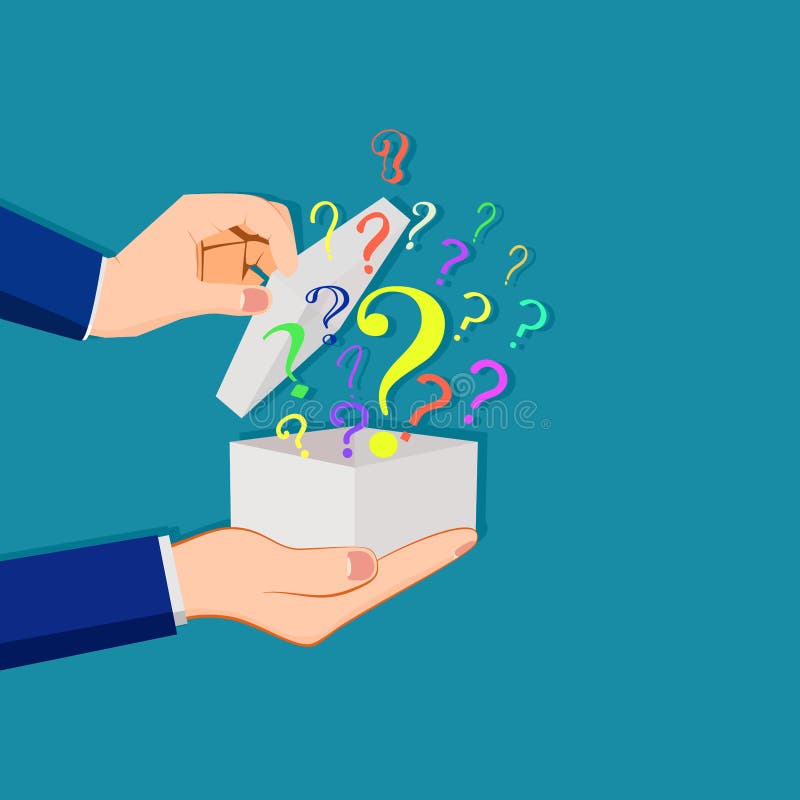 A Businessman Opens a Box with a Question Mark. the Idea of Leaving a ...