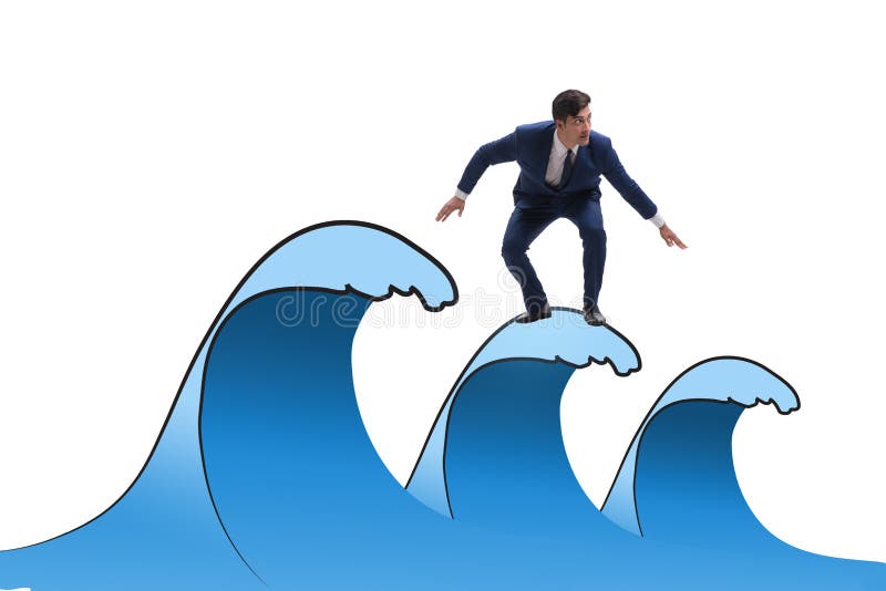 Businessman Out on the Sea in Challenge Concept Stock Photo - Image of ...