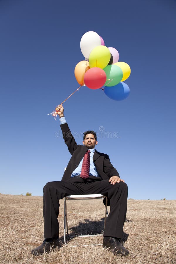 Businessman in Outdoor Holding Balloons Stock Photo - Image of male ...